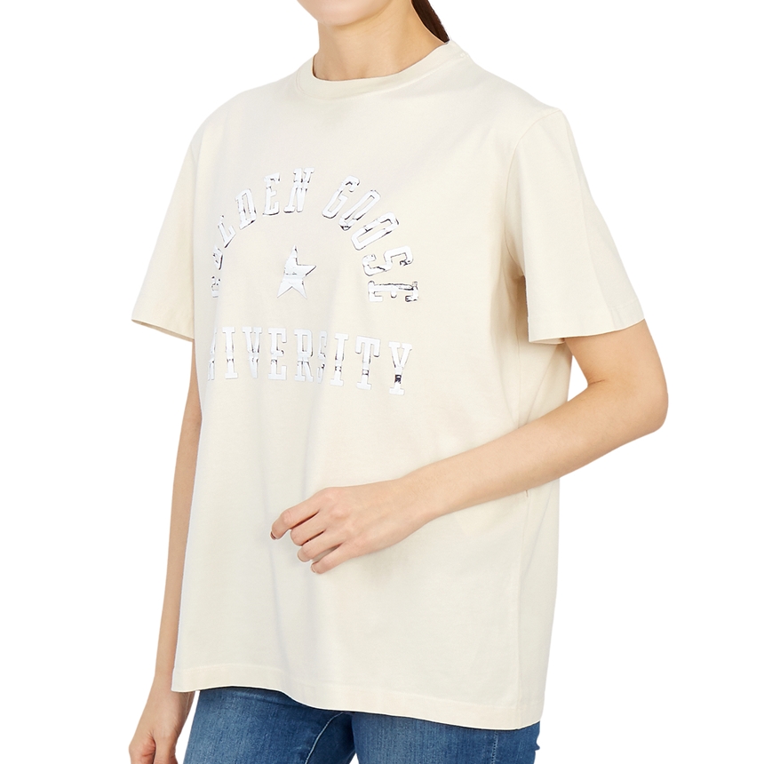 [골든구스] 로고 GWP00999 P000303 10827 여자 반팔티셔츠_GOLDEN GOOSE