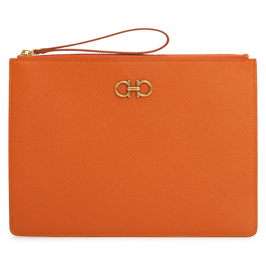 [페라가모] 더블 간치니 22 D781 SATSUMA 0746649 여자 클러치/파우치백