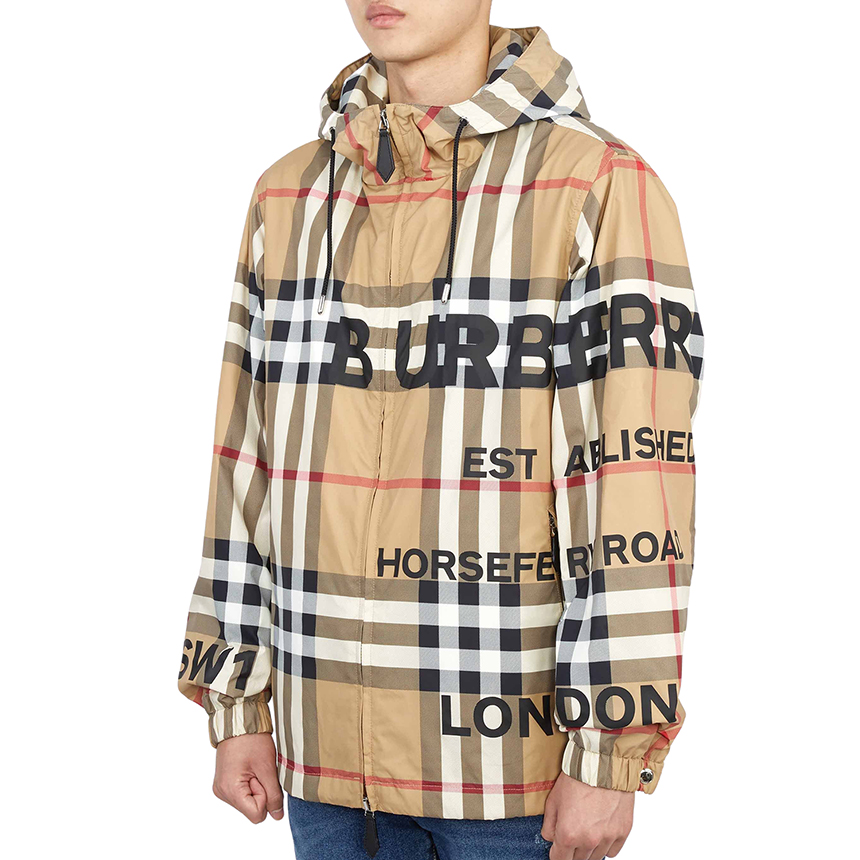 [버버리] 호스페리 체크 STANFORD CHK 8050282 A7028 남자 후드 자켓 릴렉스핏_BURBERRY