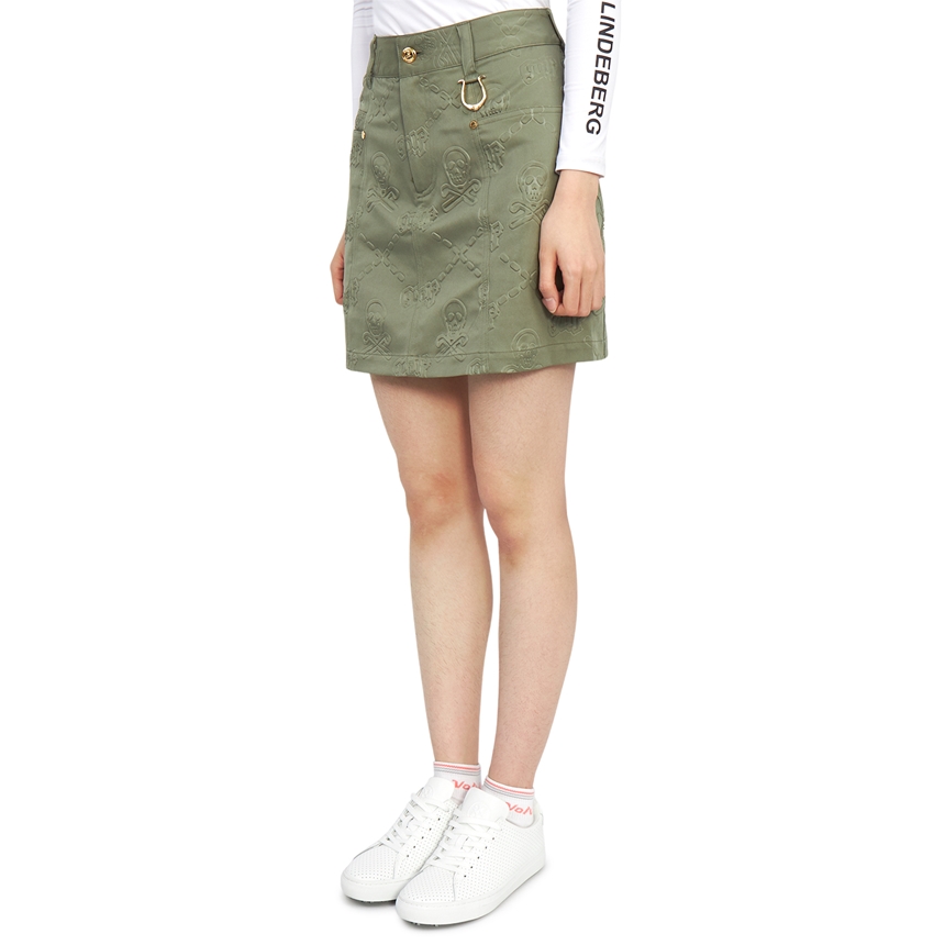 [마크앤로나] 룰러 엠보싱 MLW 2C AE06 KHAKI 여자 골프 미니 스커트_MARK&LONA